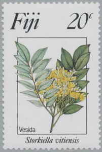 Stamp: Vesida (Storklella vitiensis) (Fiji(Flowers (2nd series)) Mi:FJ ...