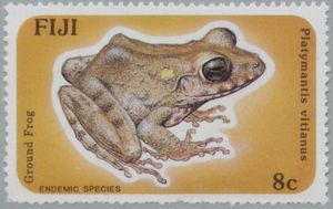 Stamp: Fiji Ground Frog (Platymantis vitianus) (Fiji(Reptiles and ...