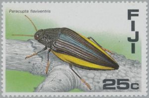 Stamp: Jewel Beetle (Paracupta flaviventris) (Fiji(Fijian Insects) Mi ...