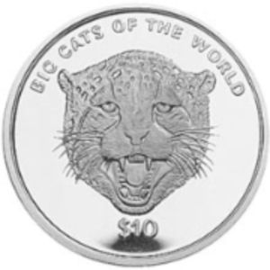 Coin: 10 Dollars (Big cats of the world - Cheetah) (Sierra Leone(2001 ...
