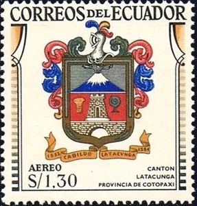Stamp: Latacunga (Ecuador(Canton arms of the province of Cotopaxi) Mi ...