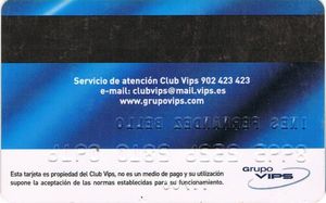 Functional Card: Club Vips (Restaurants and Cafes, Spain(Club VIPS 99) Col:ES-GRUV-002