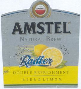 Drink Label: AMSTEL Radler, Beer and Lemon (Athenian Brewery S.A ...