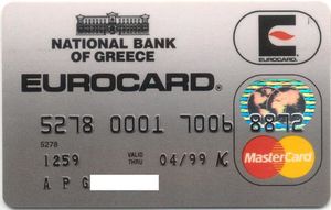 Bank Card: EUROCARD MasterCard 03/97 (National Bank of Greece ...