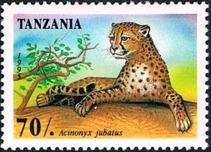 Stamp: Cheetah (Acinonyx jubatus) (Tanzania(African predators) Mi:TZ ...