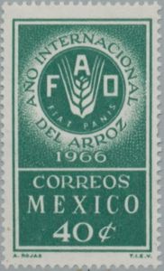 Stamp: FAO emblem (Mexico(International Year of the Rice) Mi:MX 1213,Sn ...