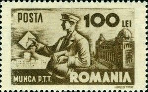 Stamp: Mail Carrier (Romania) (Postal Services) Mi:RO 867,Sn:RO 588,Yt ...