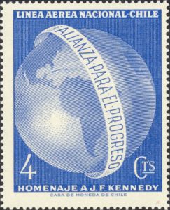 Stamp: Western hemisphere in memory of John F. Kennedy (Chile ...