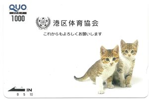 Gift Card: Two Cats (QUO Cards, Japan(Cats) Col:JP-QUO-Cat-023.02 E