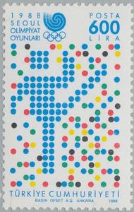 Stamp: Gymnastics (Türkiye (Turkey)(Summer Olympic Games 1988 - Seoul ...