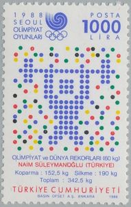 Stamp: Olympic (Türkiye (Turkey)(Summer Olympic Games 1988 - Seoul) Mi ...