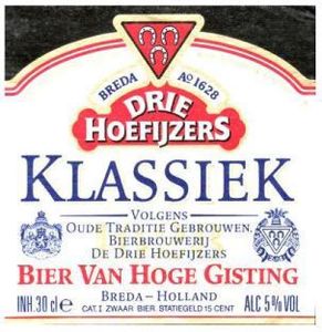 Flaschenetikett: Drie Hoefijzers Klassiek 30cl (Bierbrouwerij De Beyerd ...
