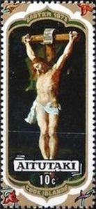 Stamp: Crucifixion (1614) by Peter Paul Rubens (Aitutaki(Easter 1973) Mi:CK-AI 67,Sn:CK-AI 65c ...