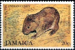 Stamp: Jamaican Hutia (Geocapromys brownii) (Jamaica(Brown's Hutia (or ...