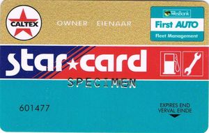 Bank Card: Star Card 1 (First National Bank, South Africa) Col:ZA-GM-0010