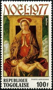 Марка: Virgin and Child, by Bellini (Того(Christmas 1977 - Virgin and ...