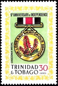 Stamp: Chaconia Medal (Trinidad and Tobago(9th Anniversary of ...