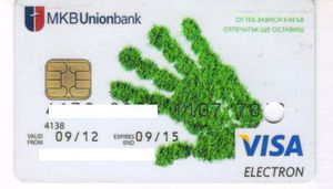 Bank Card: MKB Unionbank Visa Electron Hand White - 06/12 (MKB ...