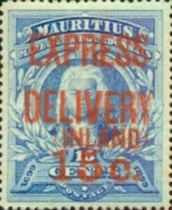 Stamp: Surcharged in Red (Mauritius(Special Delivery Stamps) Mi:MU ...