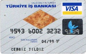 Bank Card: Visa (Türkiye İş Bankası, Türkiye (Turkey)Col:TR-VI-0115