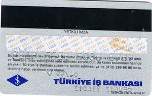 Bank Card: Visa (Türkiye İş Bankası, Türkiye (Turkey)Col:TR-VI-0115