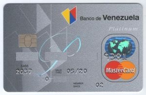 Bank Card: Banco de Venezuela (Banco De Venezuela, VenezuelaCol:VE-MC-0227