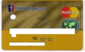 Bank Card: MKB Unionbank MasterCard Gold Transparent - 10-09 (MKB ...