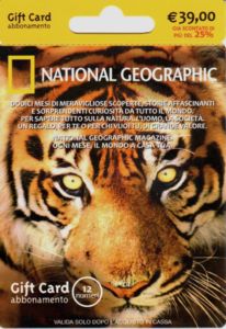 Gift Card: National Geographic-Tiger (Epipoli, Italy(National ...