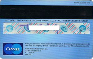 Bank Card: World Map (Bank Polska Kasa Opieki SA/Bank Pekao SA ...