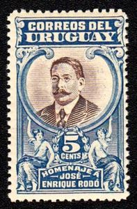 Stamp: José Enrique Rodo, writer (Uruguay(José Enrique Rodo, 50th death ...