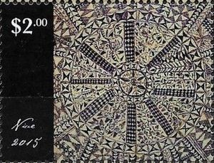 Stamp: Niue tapa cloth traditional hiapo artwork (Niue(Hiapo) Mi:NU ...