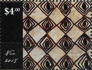 Stamp: Niue tapa cloth traditional hiapo artwork (Niue(Hiapo) Mi:NU ...