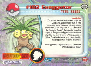 Game Card: Exeggutor (Pokémon(Pokémon TV Animation Edtion Series 2) Col ...