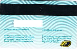 Bank Card: 2000 (First National Bank, South Africa) Col:ZA-GM-0001.03