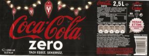 Etiqueta de bebida: Coca Cola Zero (Coca Cola İçecek A.Ş., Türkiye ...