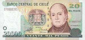 Banknote: 20,000 Pesos (Chile(1997-2008 Issue) Wor:P-159a.1