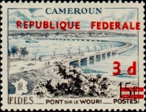 Stamp: Railway bridge over the Wouri (Cameroon(Issues 1946-1960 ...