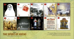 Stamp: WWI Centenary 2015 - The Spirit of ANZAC mini sheet (New Zealand ...