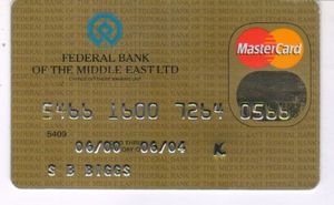 Bank Card: Federal Bank (Federal Bank Of The Middle East Ltd, CyprusCol ...
