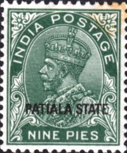 Stamp: King George V (Patiala(King George V Definitives) Mi:IN-PA 59,Sn ...