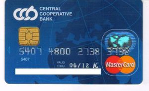 Bank Card: Central Cooperative Bank MasterCard Globe Chip – 04-10 ...