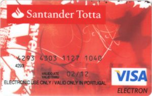 Cartão bancário: Santander Totta (Banco Santander Totta, PortugalCol:PT ...