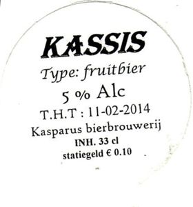 Drink Label: Kassis (Bierbrouwerij Kasparus, NetherlandsCol:NL-BEER-001630