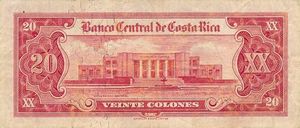 Banknote: 20 Colones (Costa Rica(1951-1977 Series A Issue) Wor:P-222c.21