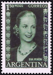 Stamp: Eva Peron (1919-1952), ovpt. (Argentina(Official) Mi:AR D72II,Sn ...
