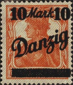 Stamp: Germania - Overprint and Surcharge (Free City of Danzig(Danzig ...