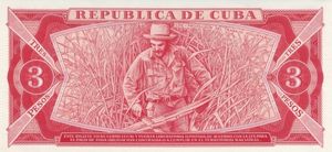 Banknote: 3 Pesos (Cuba) (1983-1989 "3 Pesos" Issue) Wor:P-107a.2