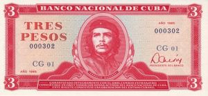 Banknote: 3 Pesos (Cuba(1983-1989 "3 Pesos" Issue) Wor:P-107a.3
