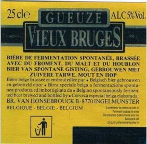 Drink Label: Vieux Bruges Gueuze (Brouwerij Van Honsebrouck, BelgiumCol ...
