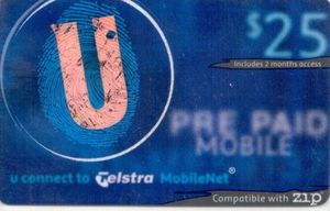 Phonecard: Pre Paid Mobile U connect (Telstra MobileNet, Australia ...